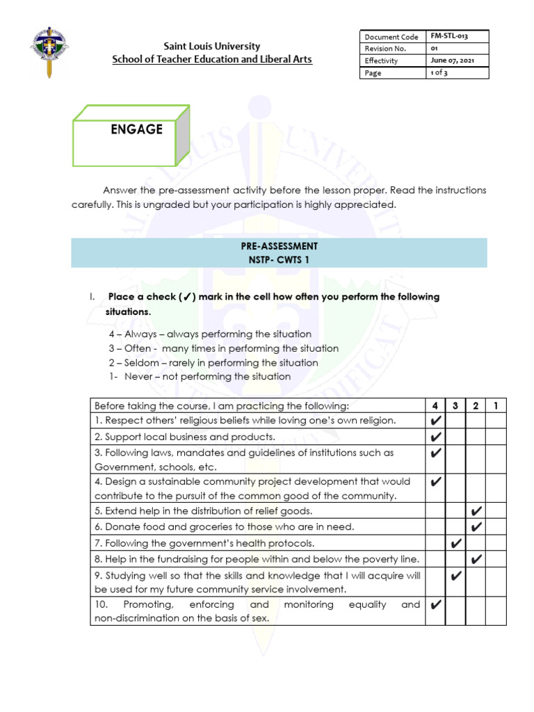 Module 1 - 1 Engage | PDF