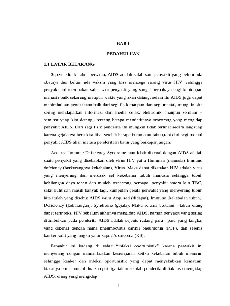 Pengertian Dan Resiko Penyakit Hiv Aids | PDF