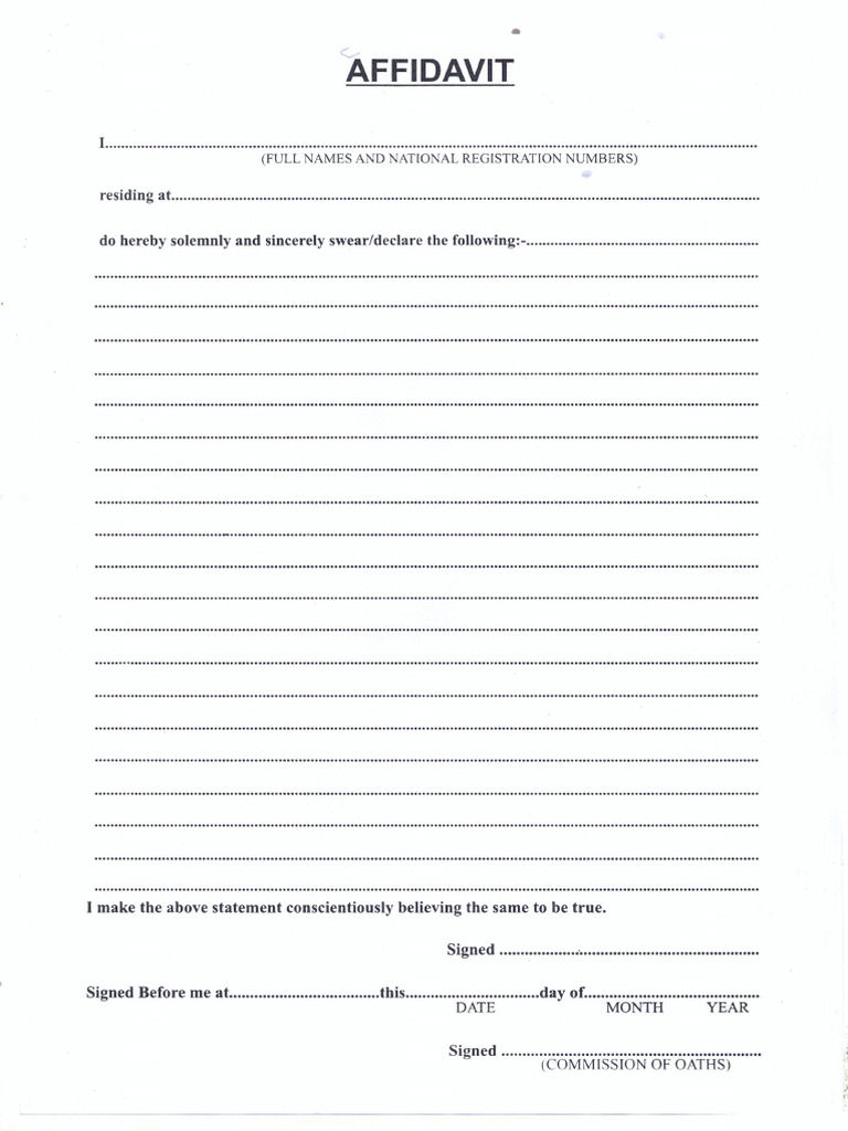 Affidavit Form - 240818 - 173652 | PDF