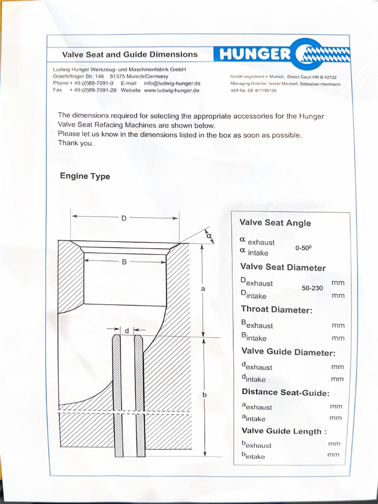 Valve Seat and Guide Dimensions | PDF