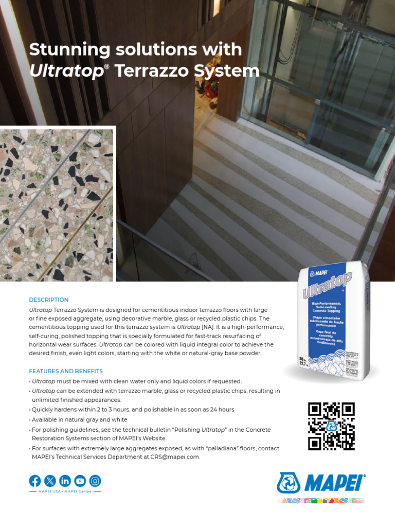 Stunning Solutions With Ultratop Terrazzo System | PDF