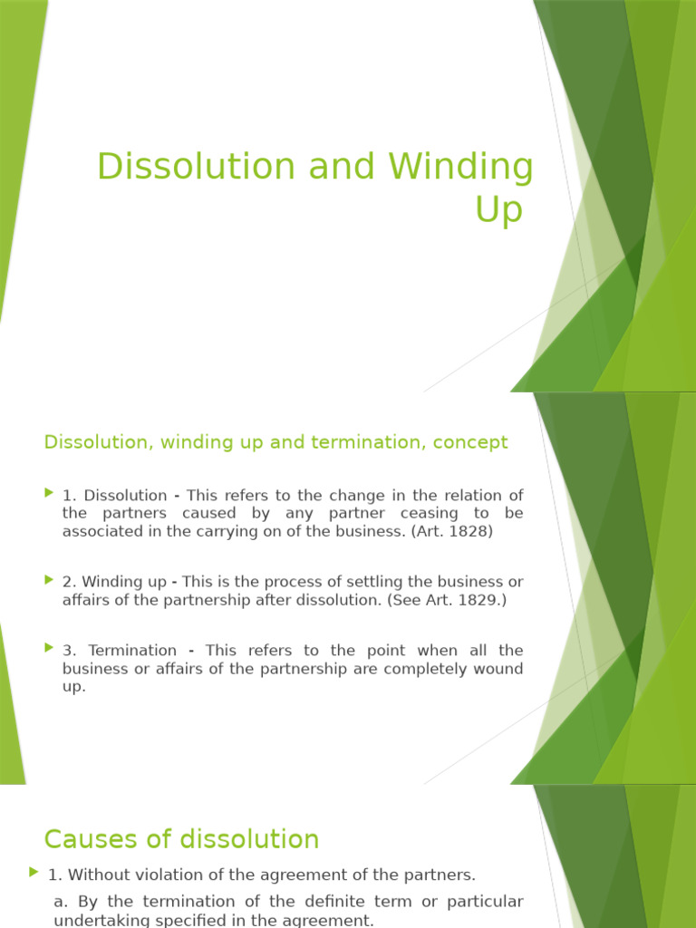 Dissolution and Winding Up | PDF