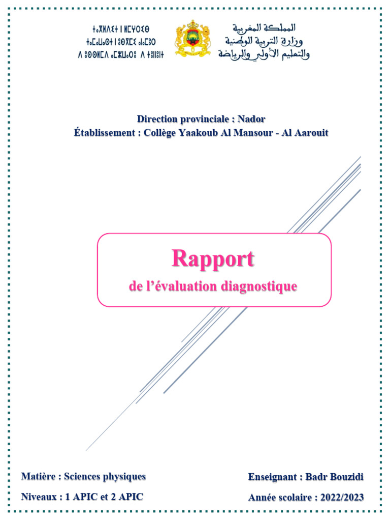 Rapport Évaluation Diagnostique | PDF