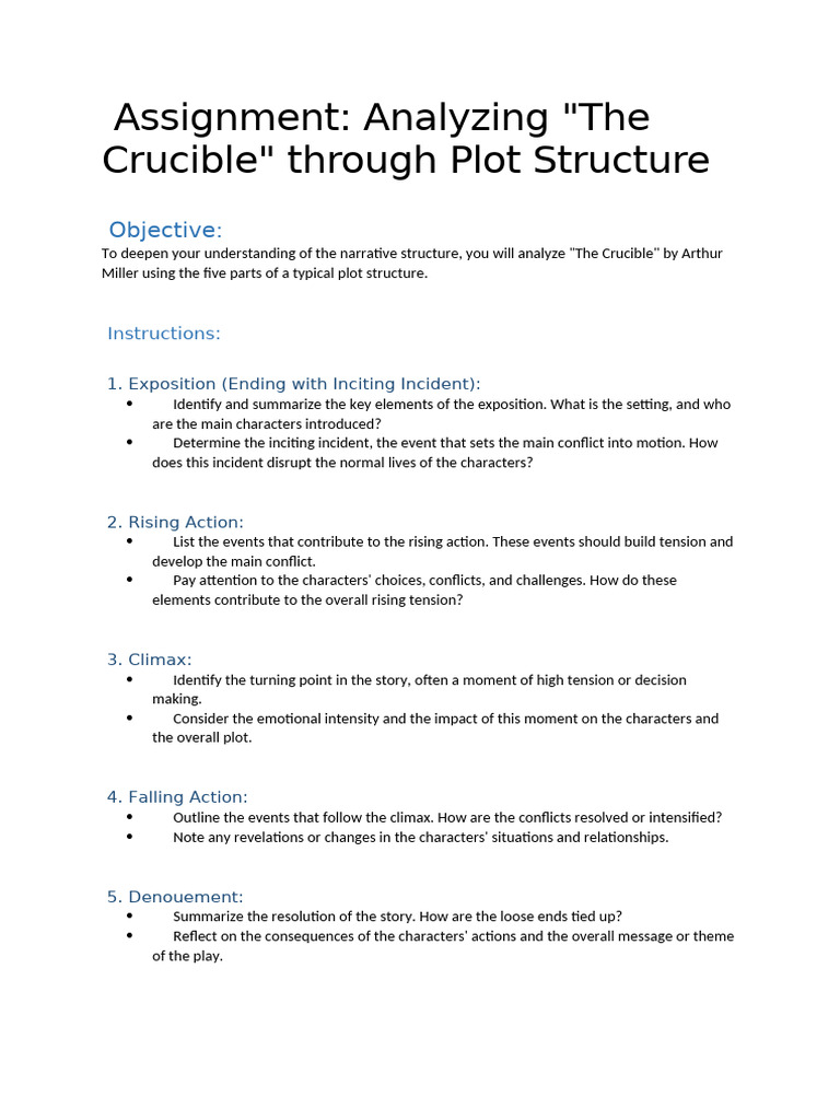 10 The Crucible Plot Structure | PDF