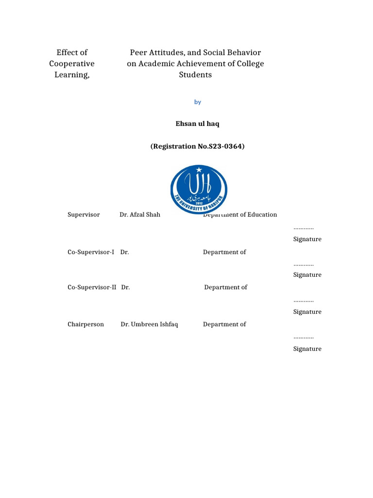 MPhil Research Proposal Ehsan Ul Haq | PDF