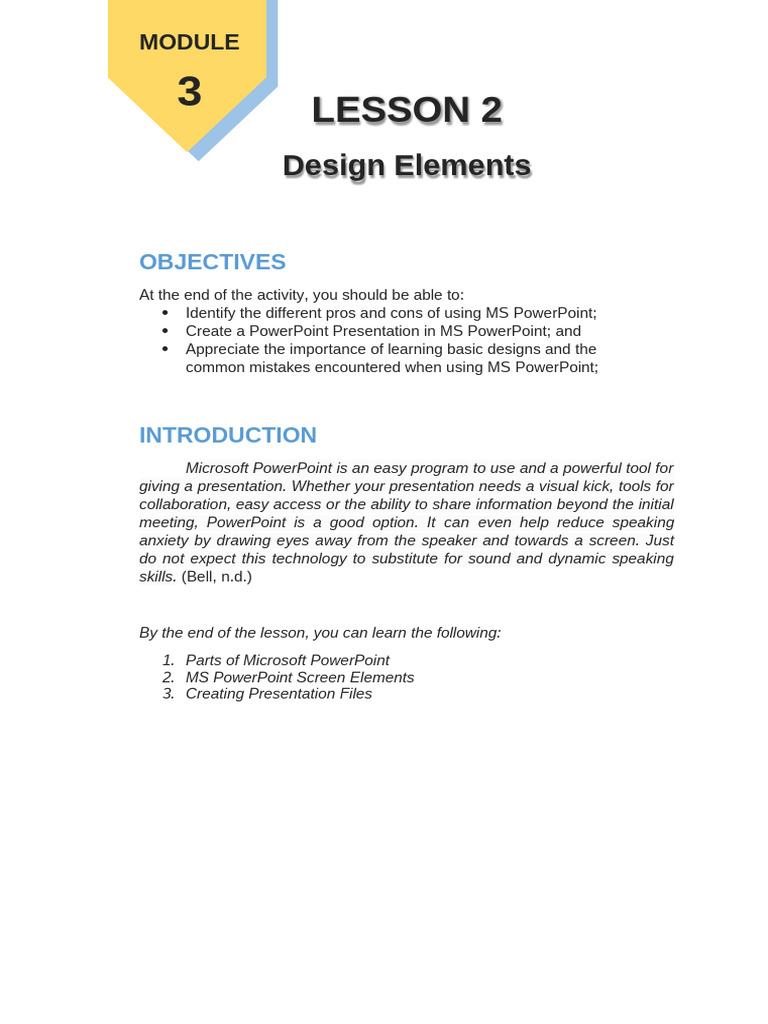 Module 3 - Lesson 2 | PDF