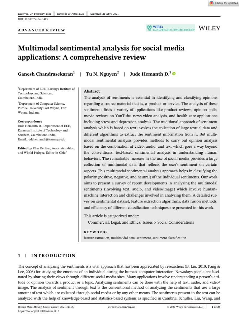 Multimodal Sentimental Analysis For Social Media | PDF