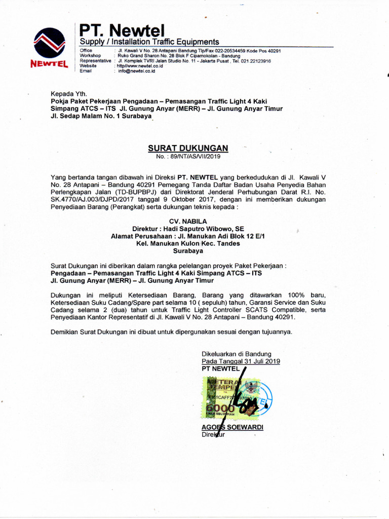 SURDUK (Newtel +purimet) SIMPANG - GUNUNG ANYAR | PDF