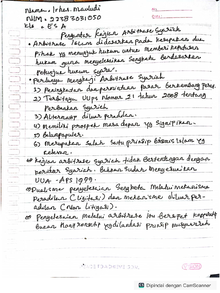 Tugas Mandiri 06 Irhas Mauludi Arbitrase Syariah ES A | PDF