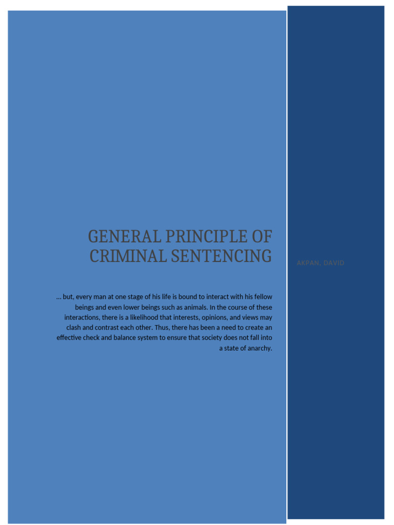General Principle of Criminal Sentencing. | PDF