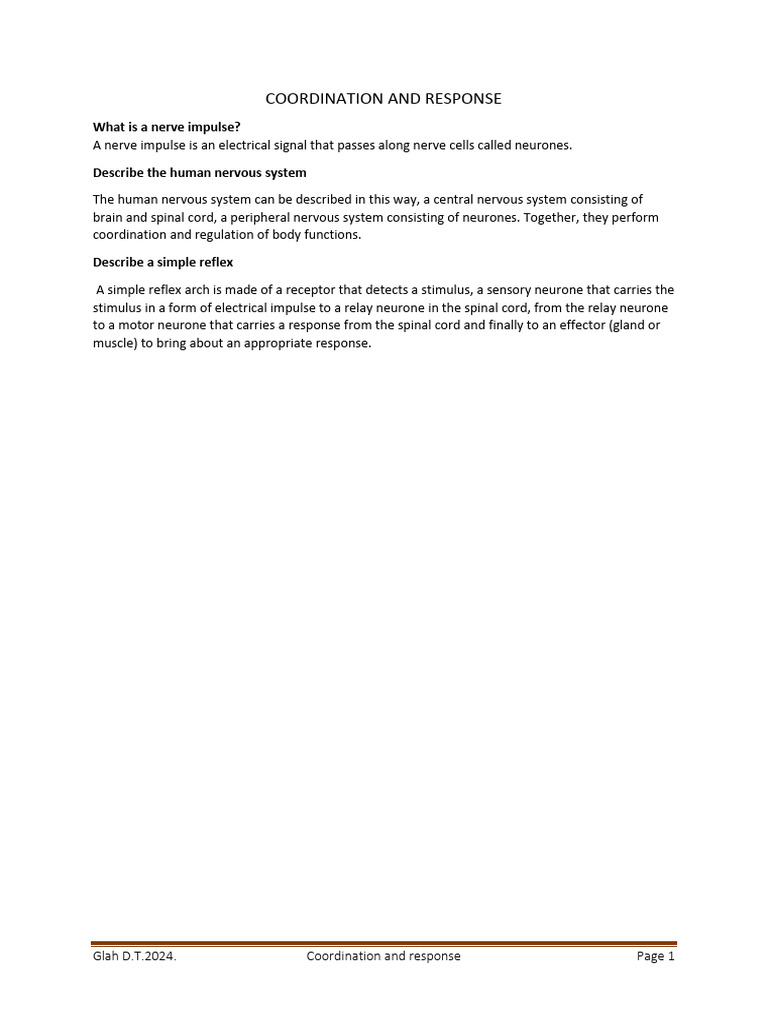 Coordination and Response-1 | PDF