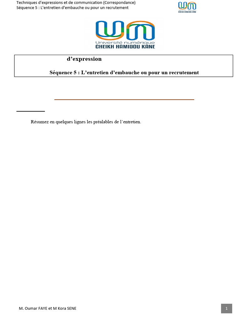 TD Séquence 5 | PDF