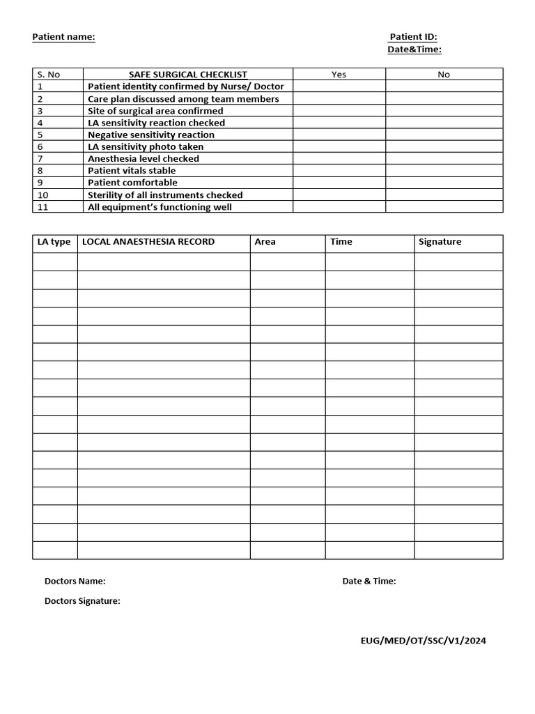 5.safe SUrgical Checklist | PDF