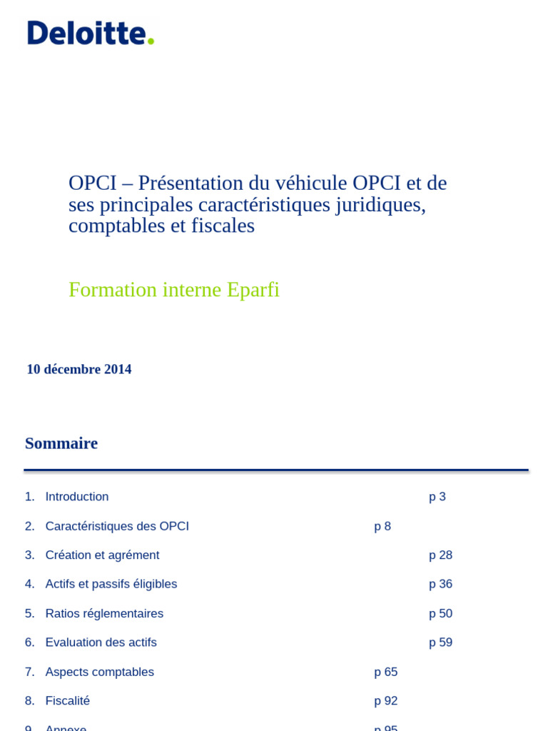 Formation OPCI 2014 | PDF