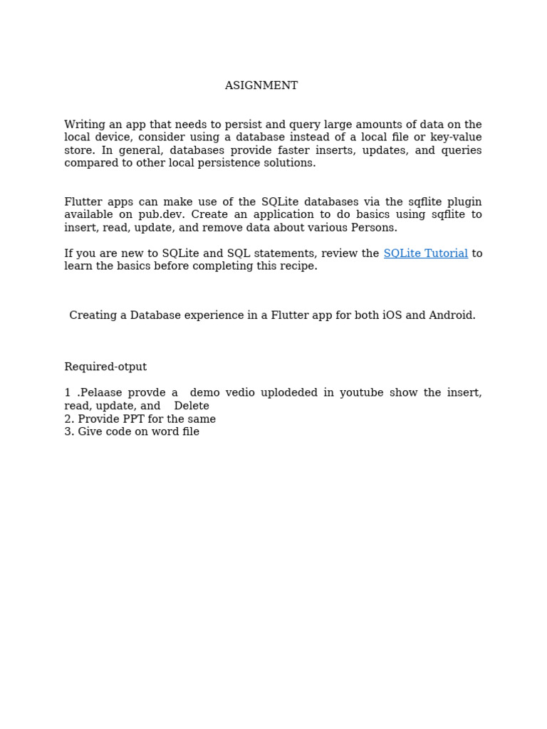 Cross Platform Application Development Asignment | PDF