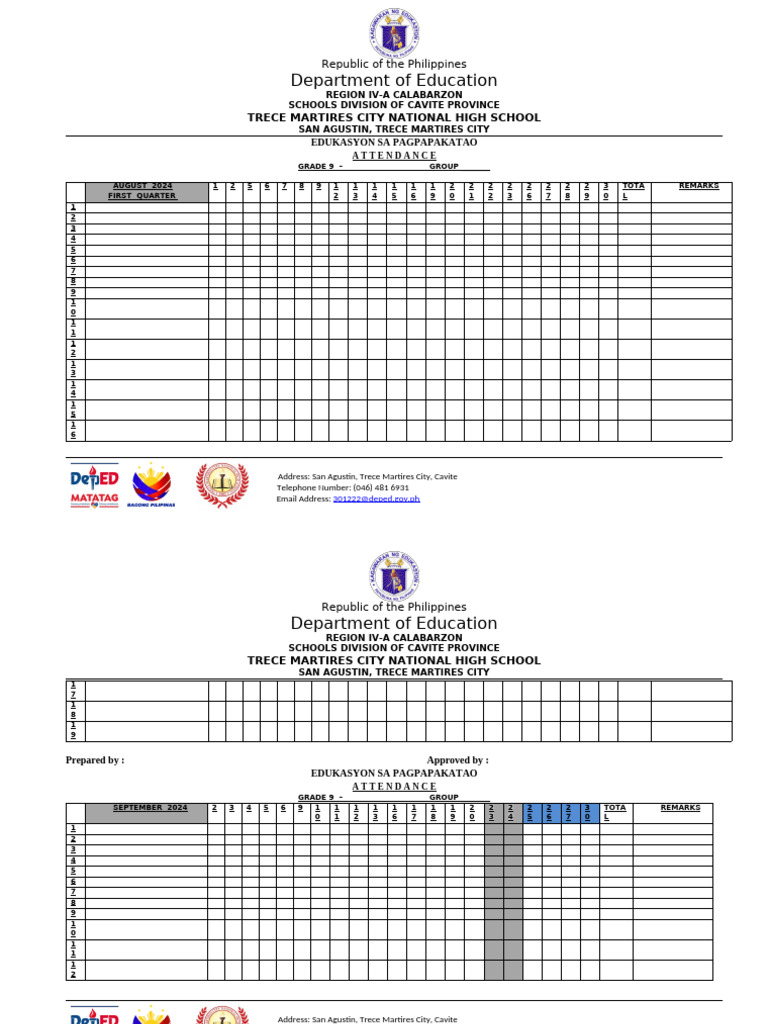 ATTENDANCE-2024-2025 | PDF