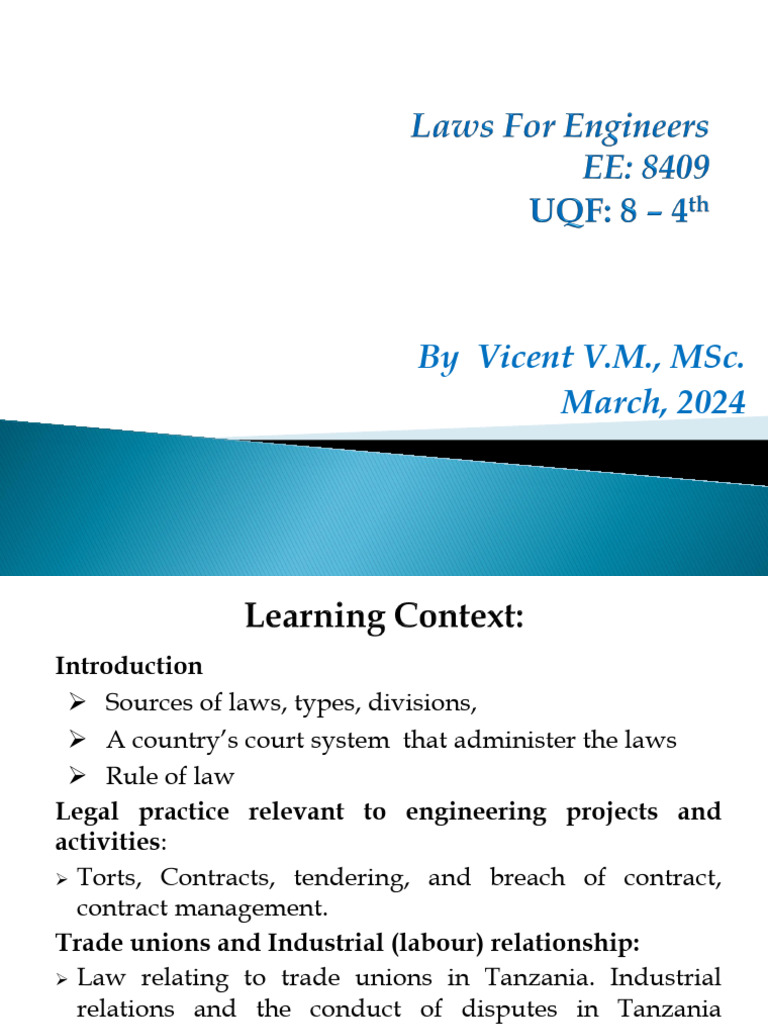Laws for Engineers | PDF