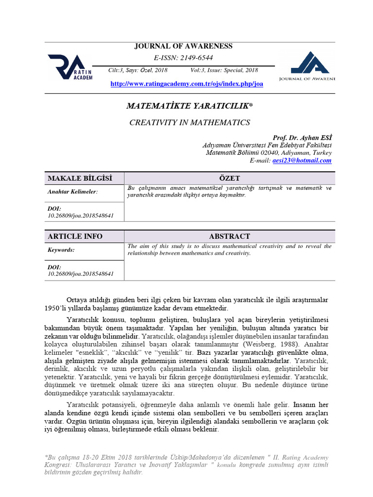 Matemati Kte Yaraticilik | PDF