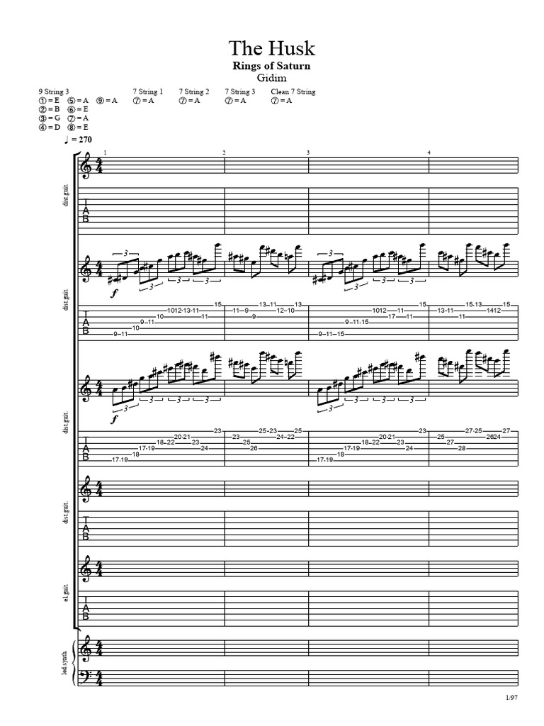 "Guitar Chord Progressions and Synth Patterns" | PDF | Guitar Family ...