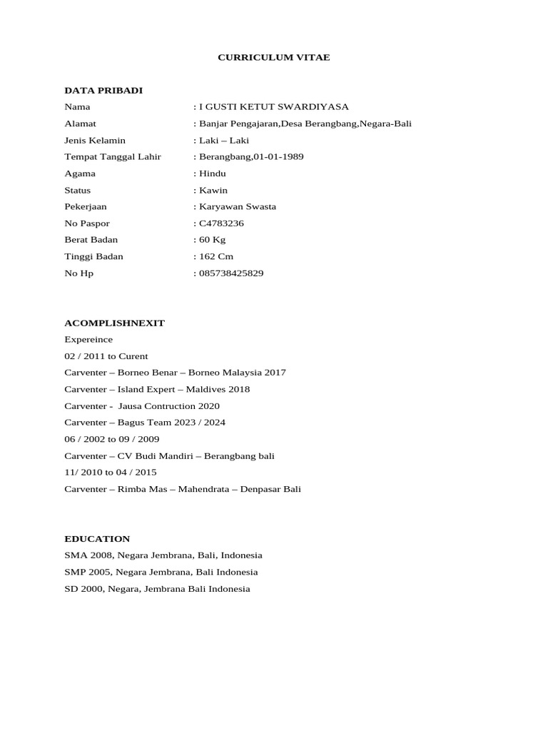 Curriculum Vitae | PDF