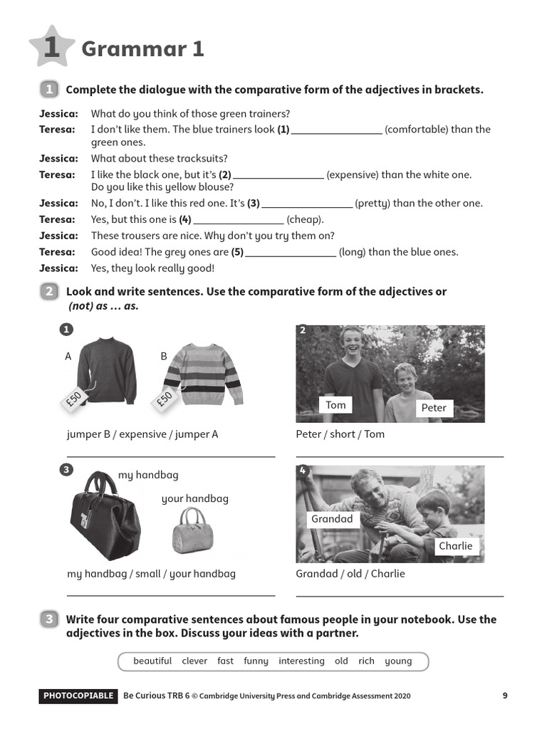Be Curious 6 - Grammar Worksheet - Unit 1 - 1 | PDF