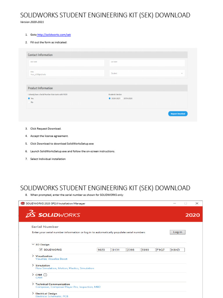 SEK 2020-2021 Instructions | PDF