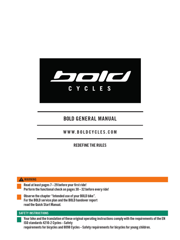 General Manual Bold Cycles 2023 en 2007178 | PDF
