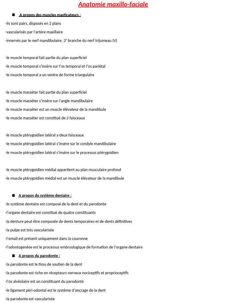 Anatomie 4 Maxillo-Faciale QE | PDF