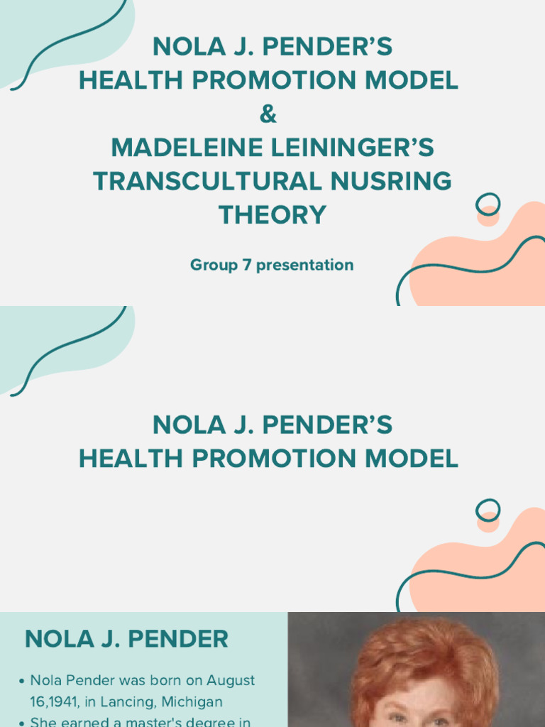 Nola Penders Health Promotion Model and Madeleine Leiningers ...