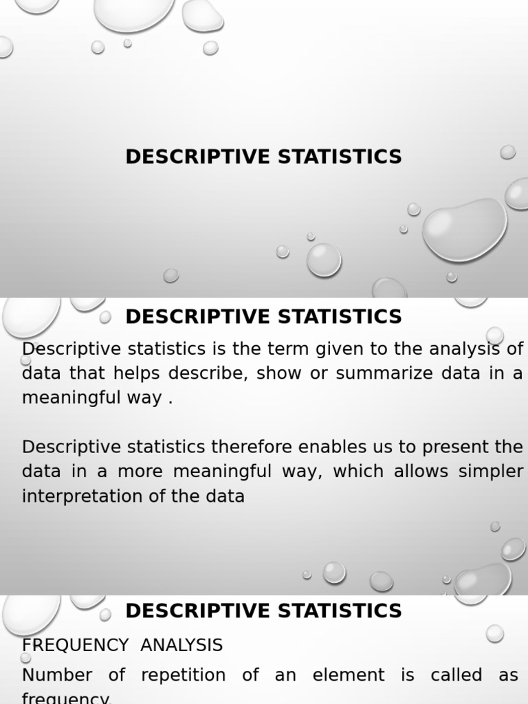 Descriptive Statistics | PDF