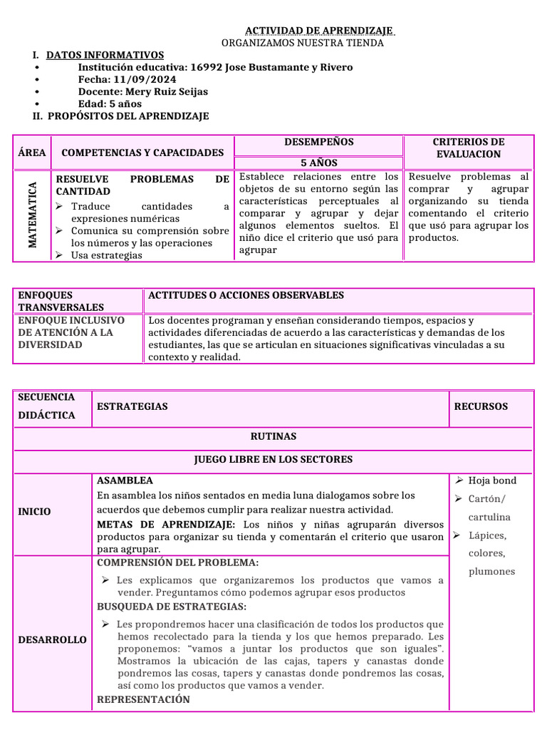 Actividad de Aprendizaje 11 de Septiembre | PDF