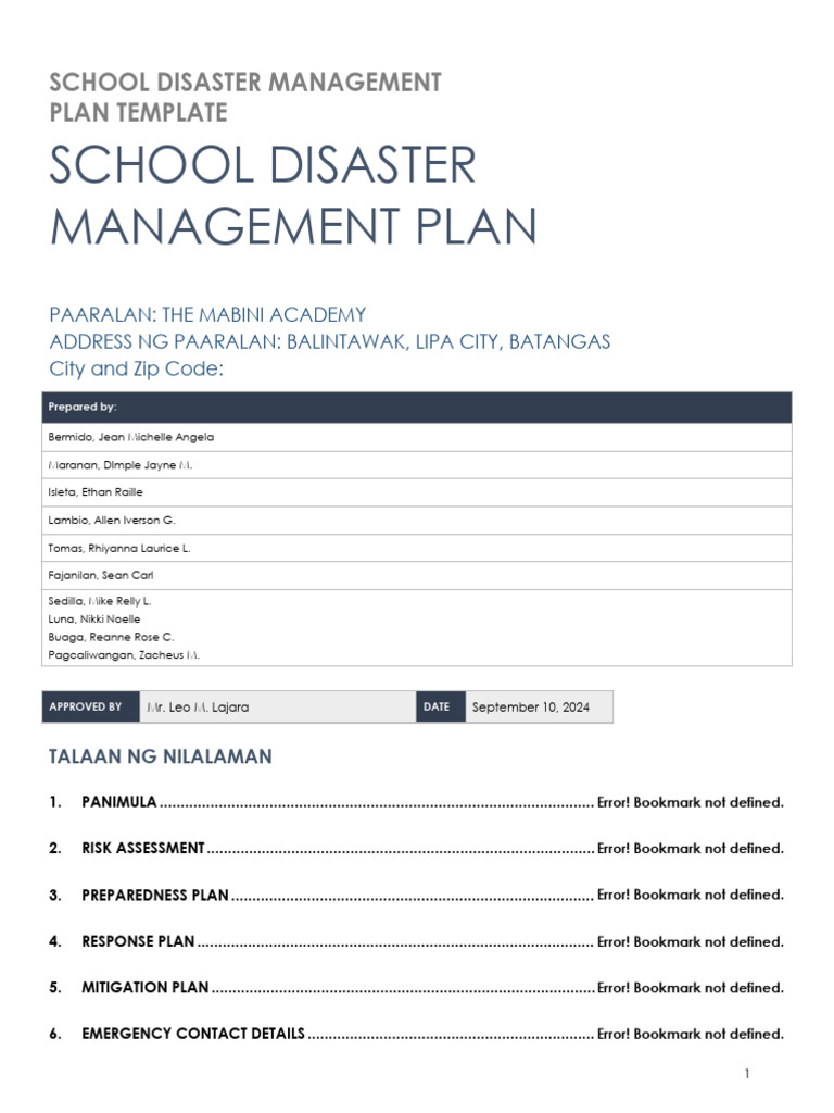School Disaster Management Pt 1st Quarter 1 | PDF