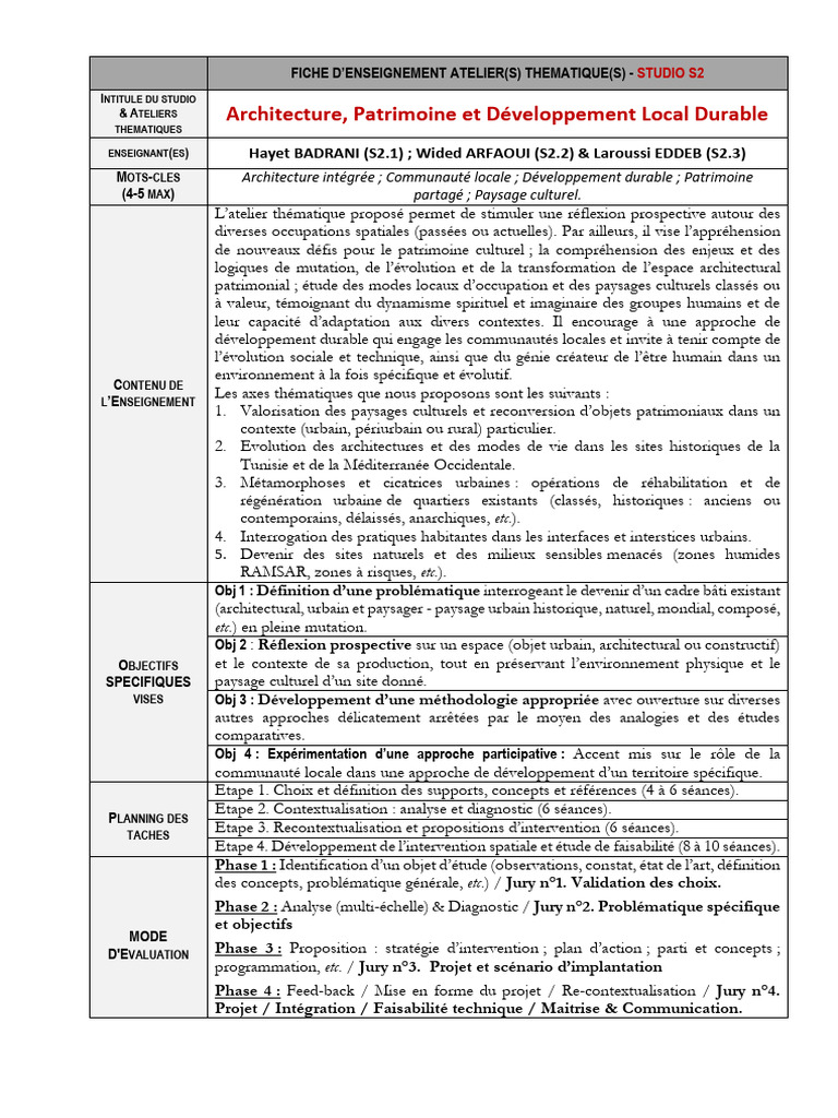 Fiche Studio 2 | PDF