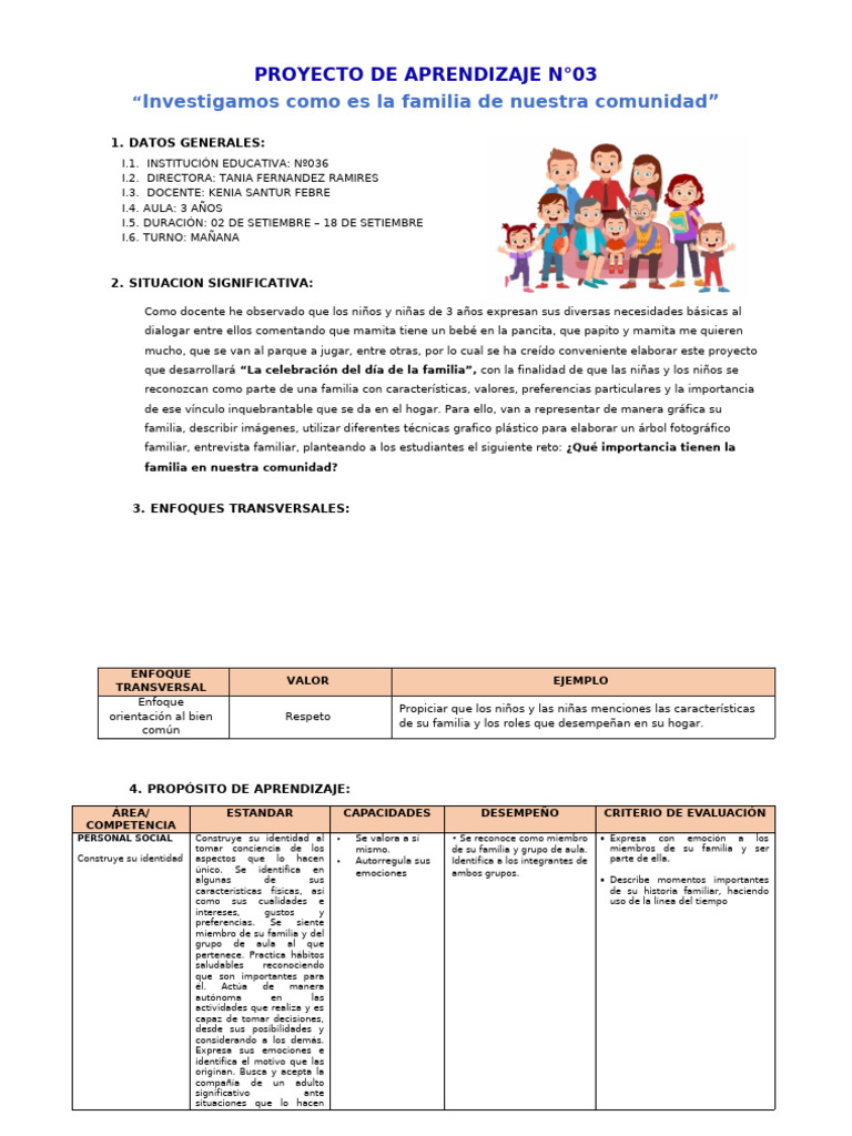 N° 3 Proyecto La Familia | PDF