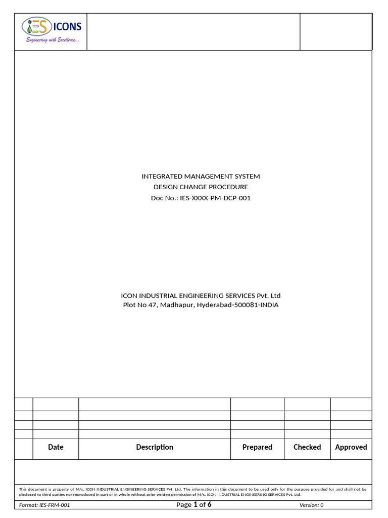 Design Change Procedure. | PDF