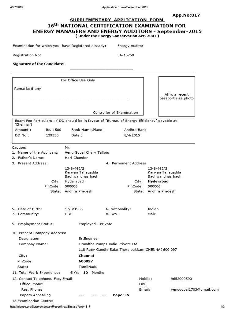 BEE Application Form-September 2015 | PDF