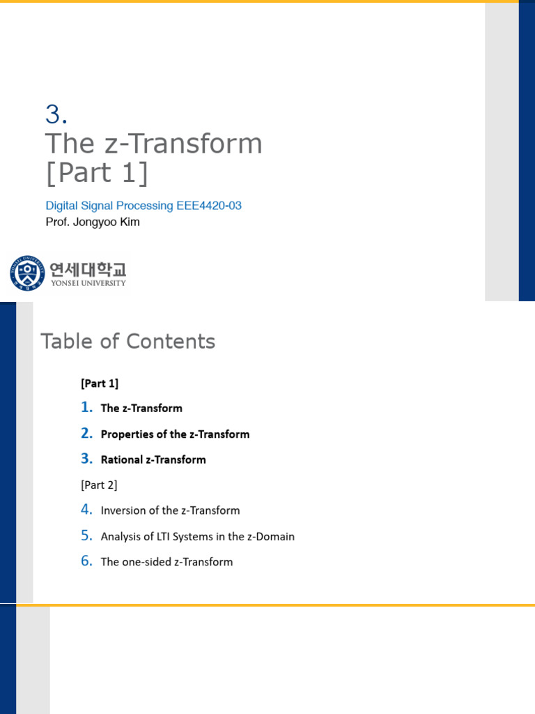 Lecture3 Z Transform Part1 | PDF