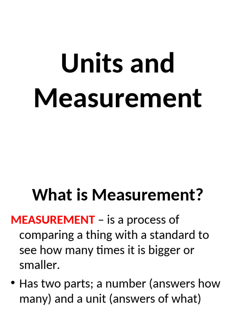 Units and Measurement | PDF