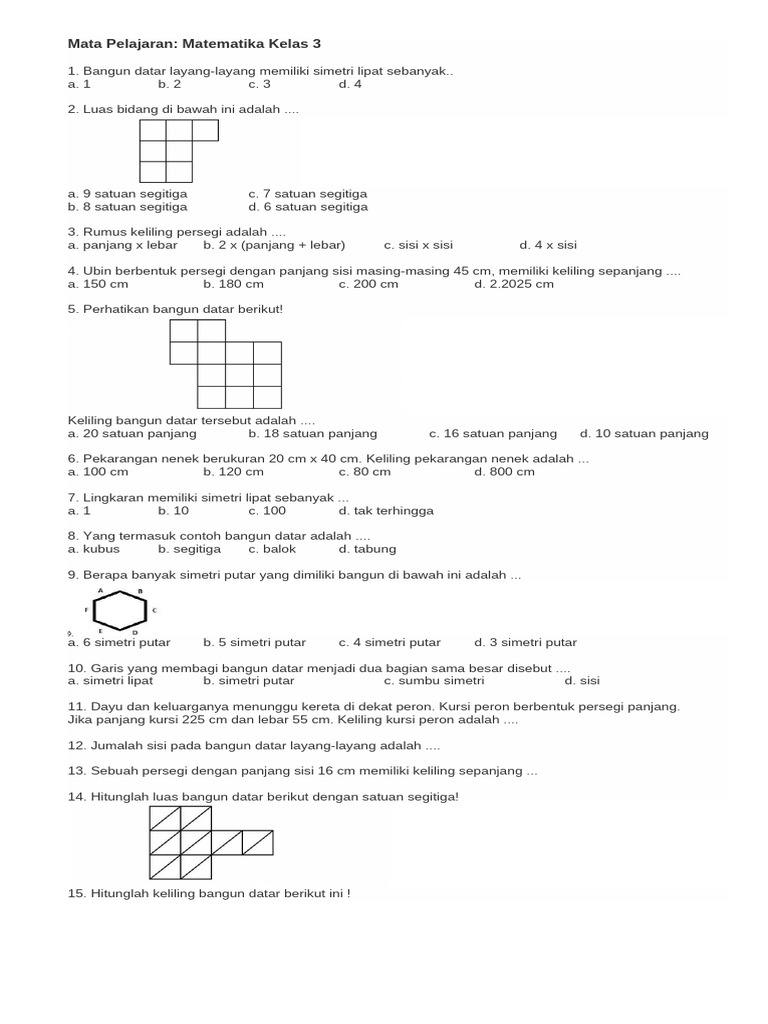MTK Tema 7 Kelas 3 Dan KJ | PDF