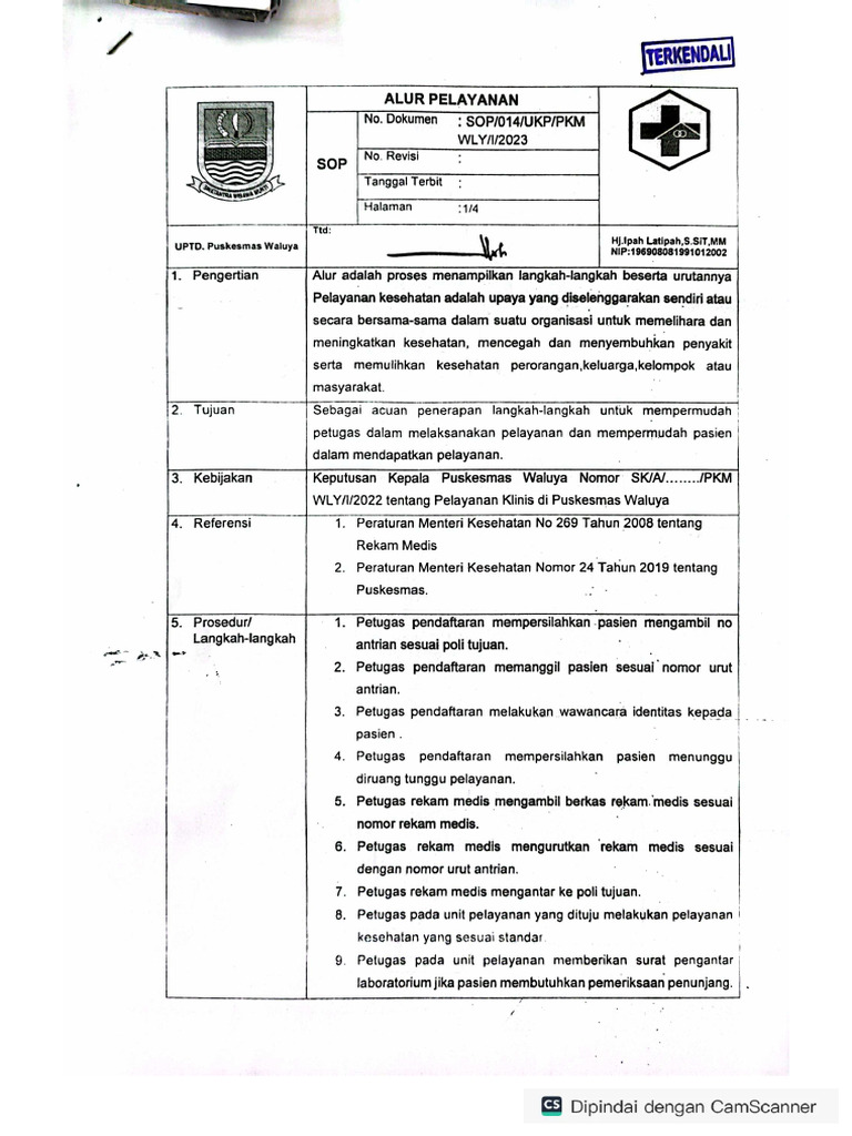 3.1.1.b SOP ALUR PELAYANAN | PDF