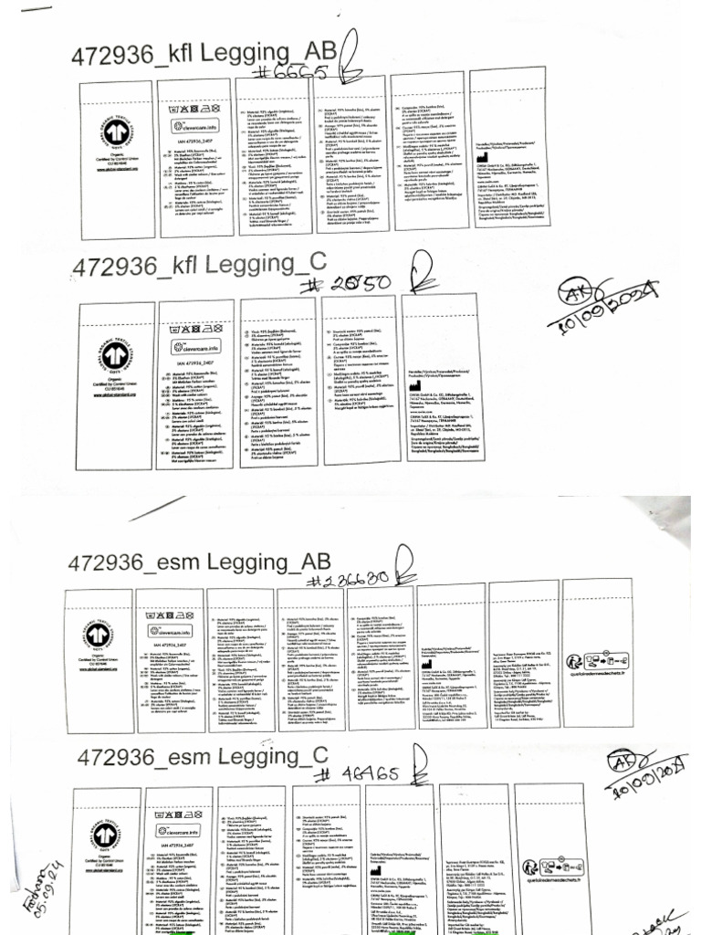 LIDL, Care Label Booking | PDF