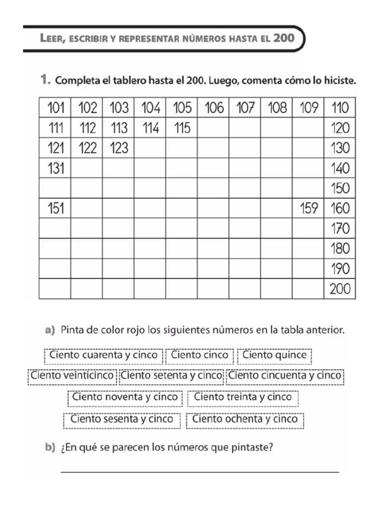 Números Hasta El 300 | PDF