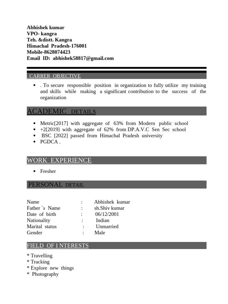 Abhishek Resume@@@@@ | PDF