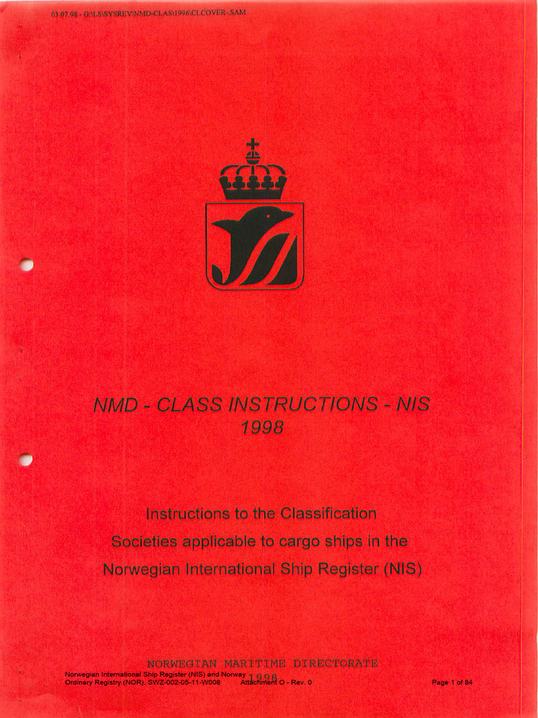 Norway - NMD Class Instructions 1998 | PDF