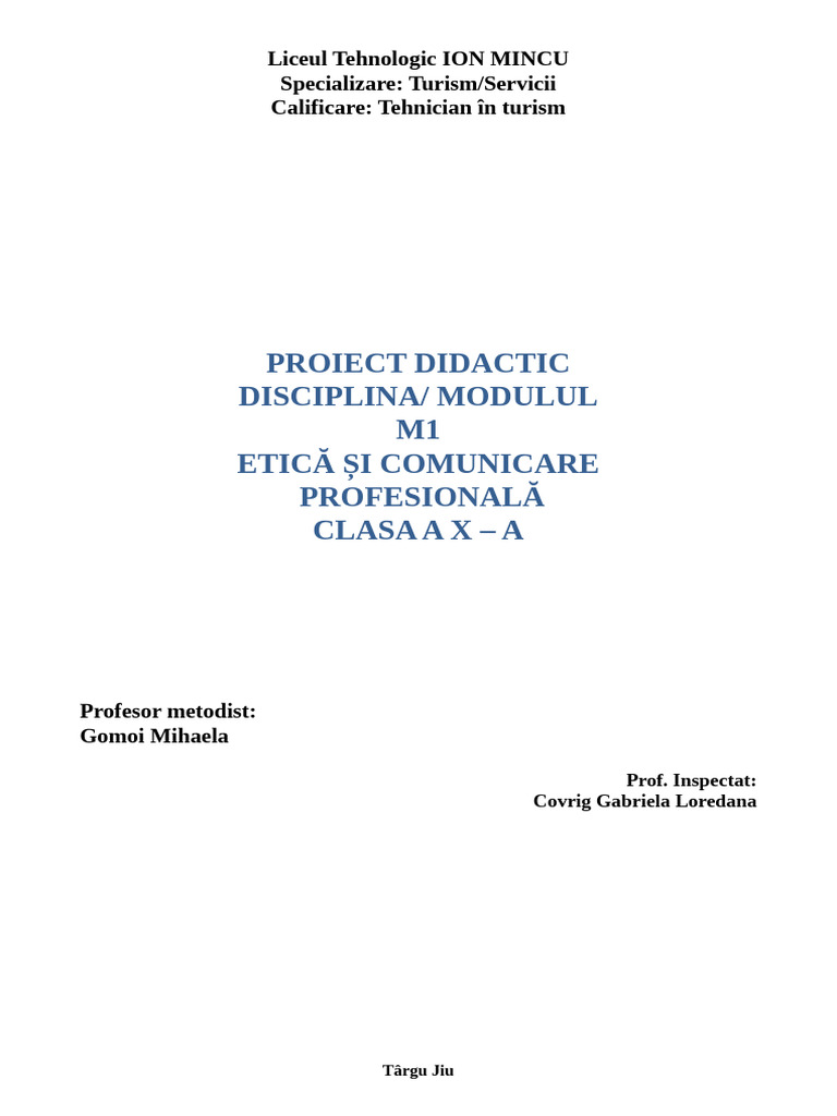 PROIECT DE LECTIE ETICA SI COMUNICARE PROFESIONALA - Comunicarea Nonverbală (Limbajul Tăcerii Și ...
