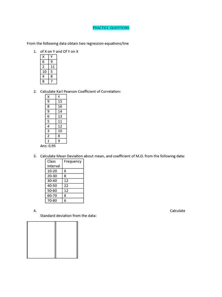 Practice Question Introduction To Statistics | PDF