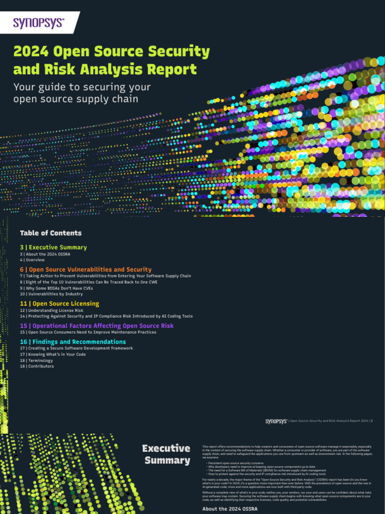 Synopsys Open Source Risk Analysis Report 2024 | PDF Synopsys Open Source Risk Analysis Report 2024 | PDF