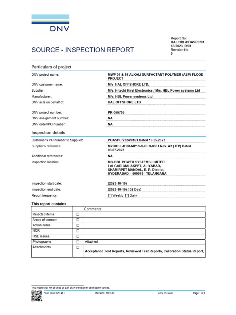 Source Inspection Report | PDF