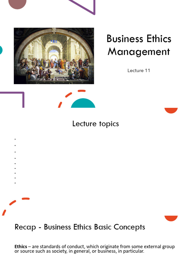 Business Ethics Lecture 11 | PDF