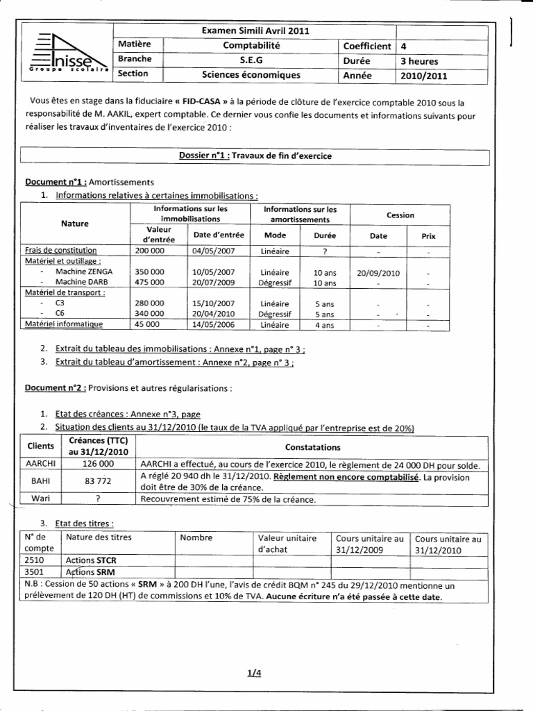 2BAC.S-Eco.Compta-Ex2 | PDF